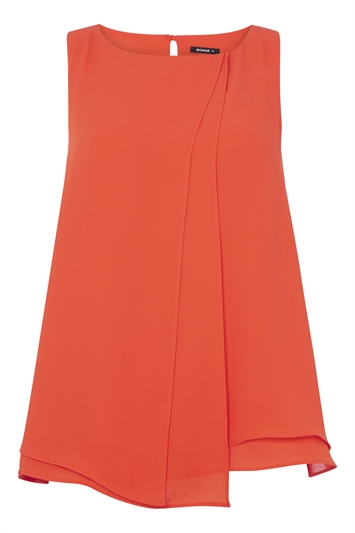 Double Layer Wrap Top in ORANGE - Roman Originals UK