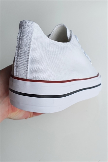 Canvas Pump Trainers in White - Roman Originals UK