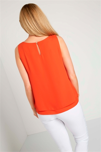 Double Layer Wrap Top in ORANGE - Roman Originals UK