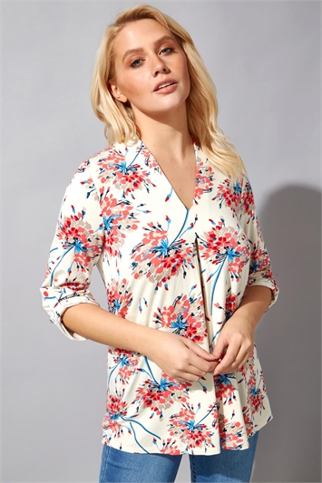 Gathered Front Top in Orange - Roman Originals UK