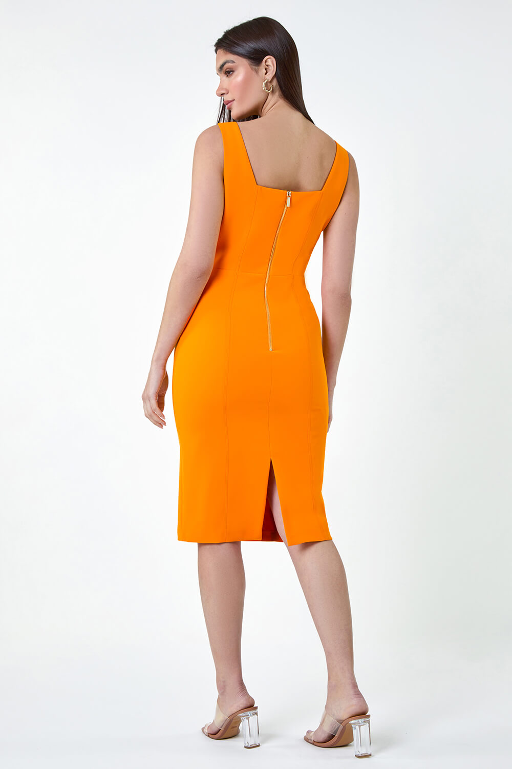 Amber Plain Corset Detail Stretch Dress | Roman UK