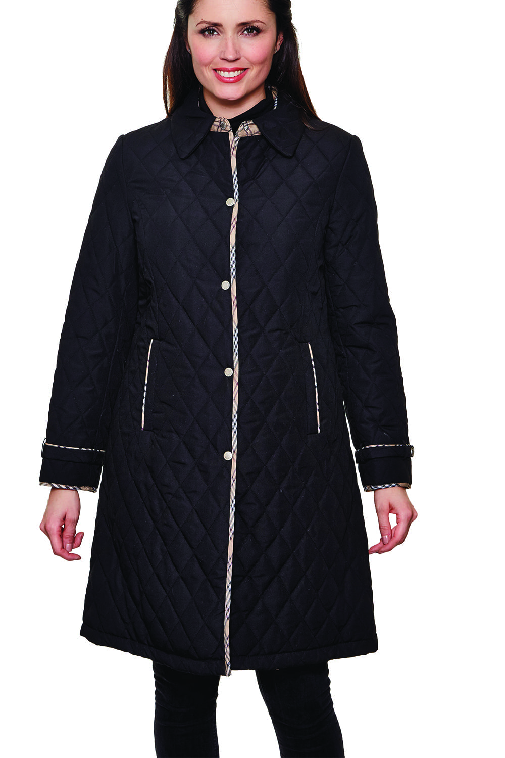 David Barry Lightweight Quilted Coat in Black - Roman Originals UK
