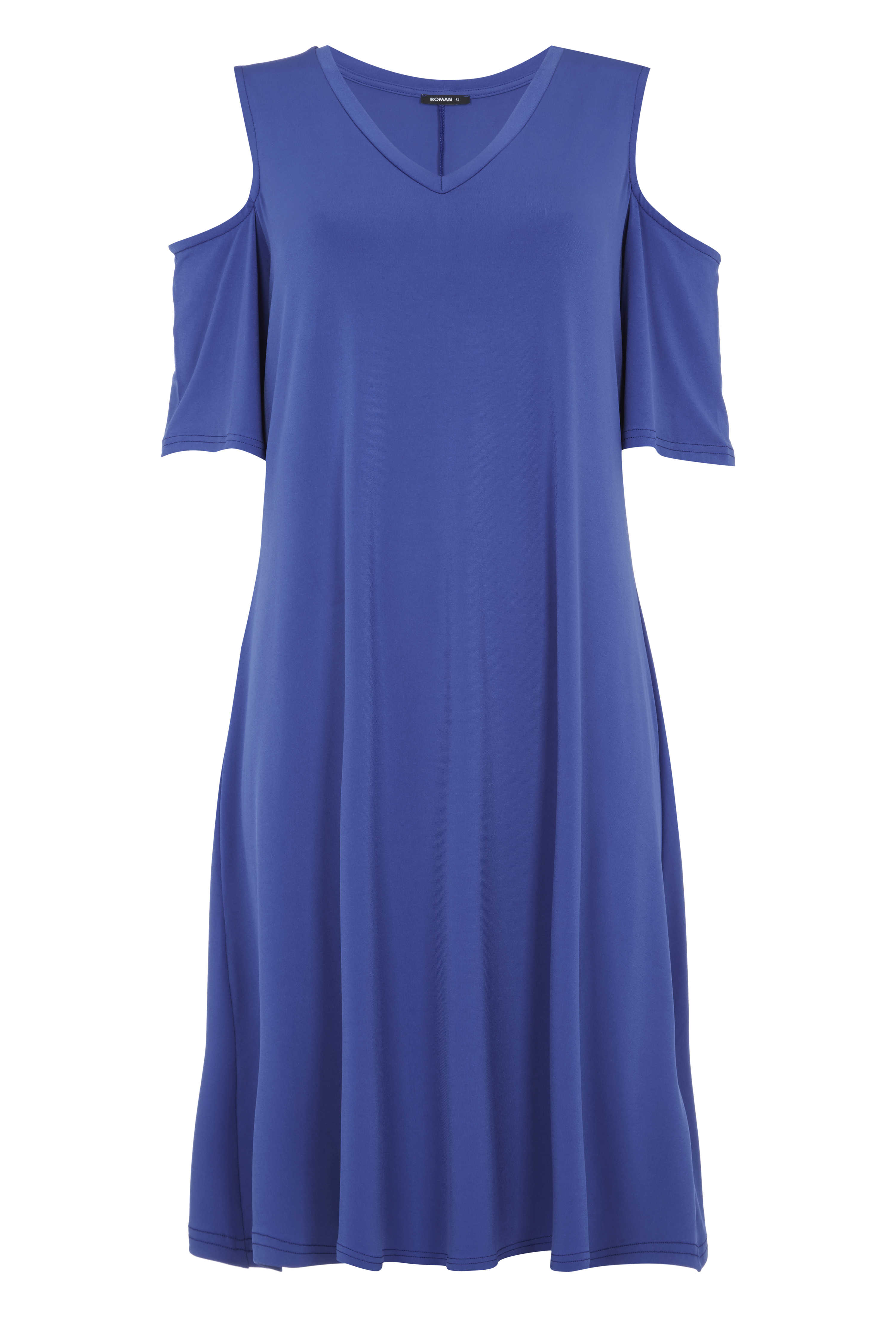 Online Exclusive Cold Shoulder Swing Dress In Blue Roman Originals Uk
