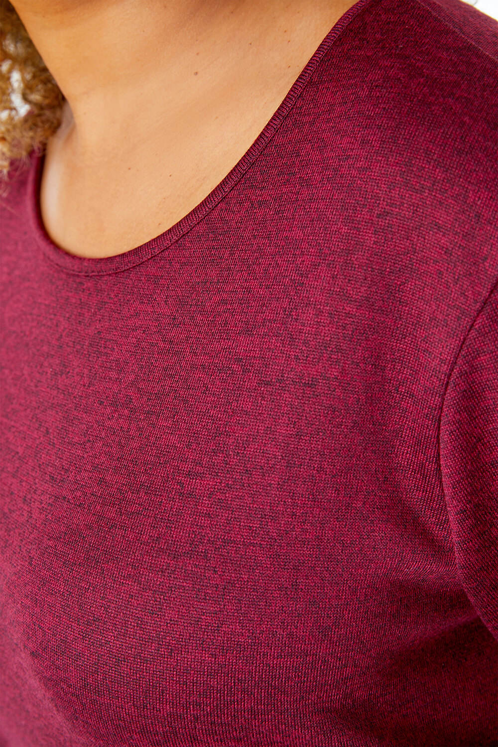 Curve Soft Knit Top in Wine - Roman Originals UK
