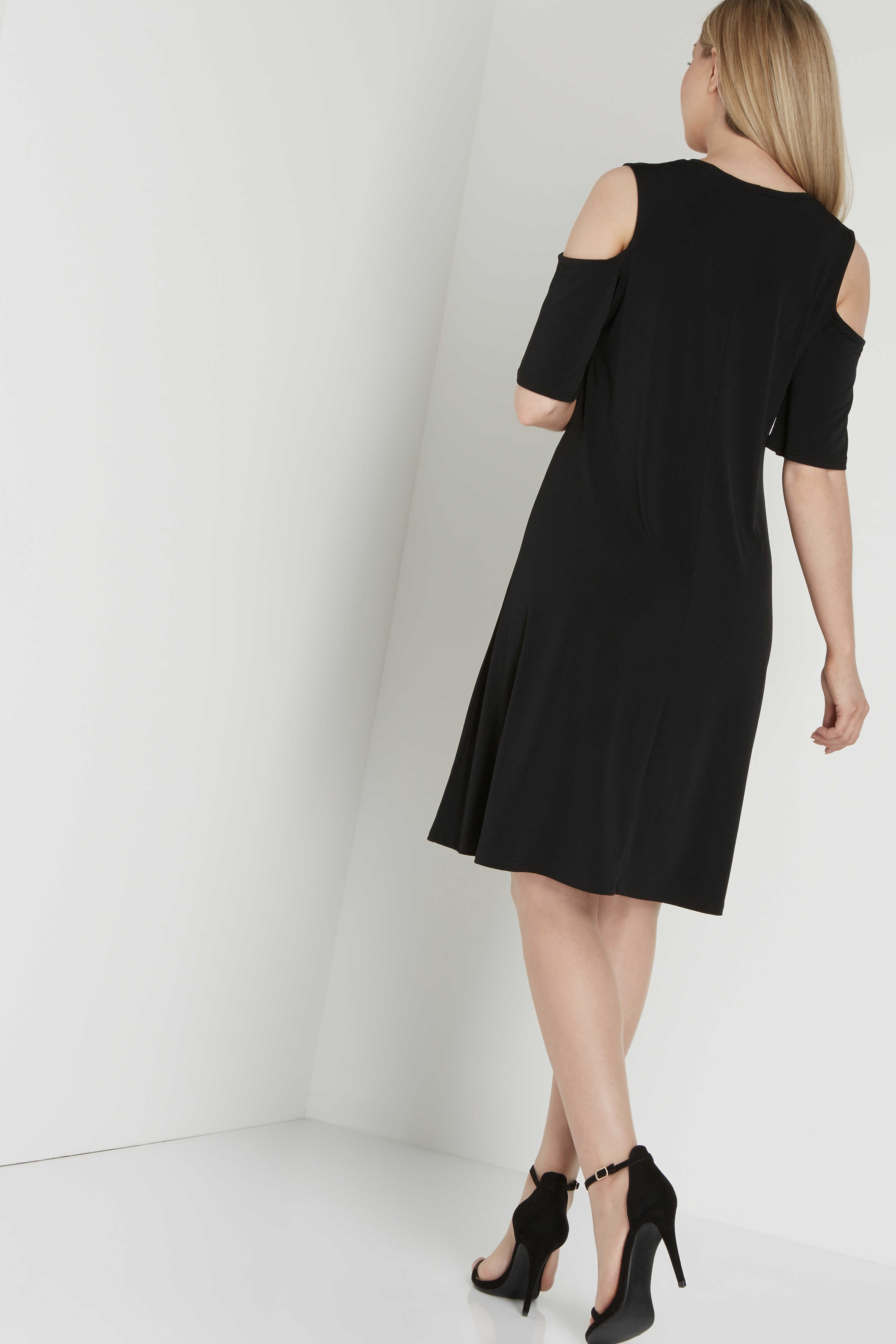 Online Exclusive Cold Shoulder Swing Dress In Black Roman Originals Uk