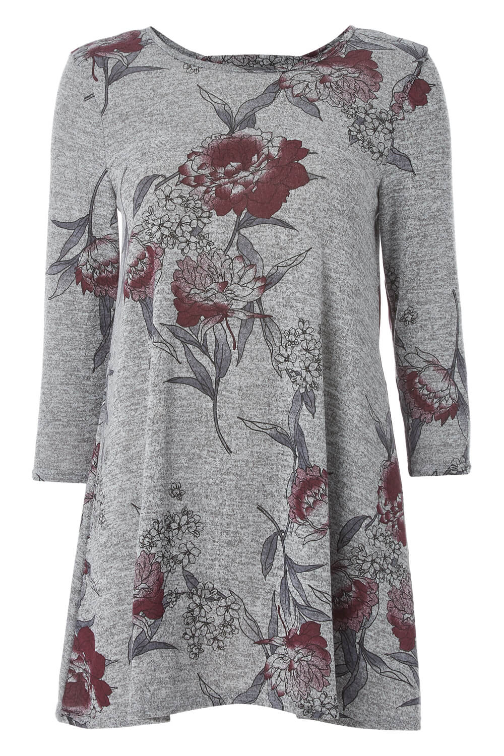 Floral Print Tunic in Grey - Roman Originals UK
