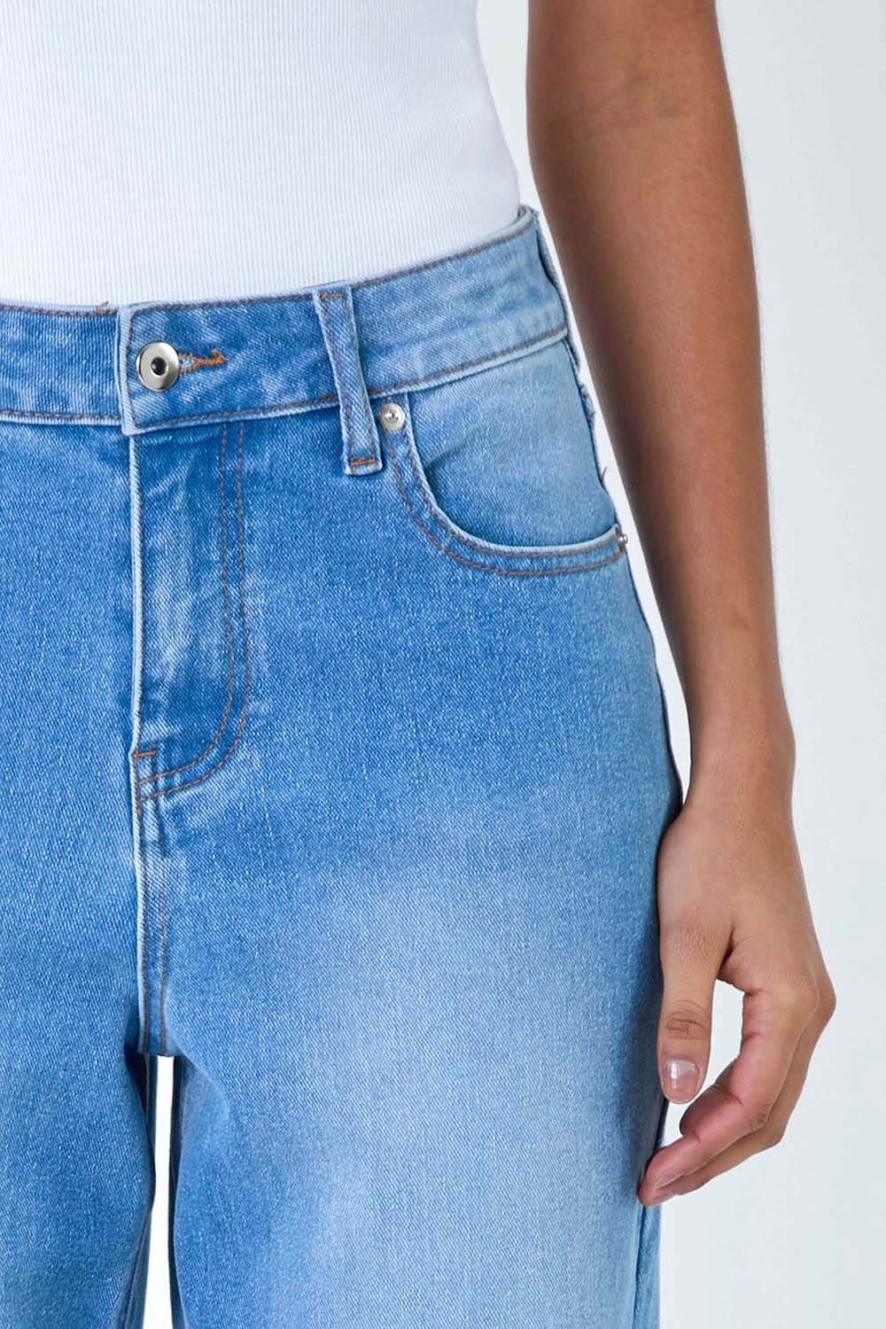 Blue Wide Leg Denim Jeans | Roman UK