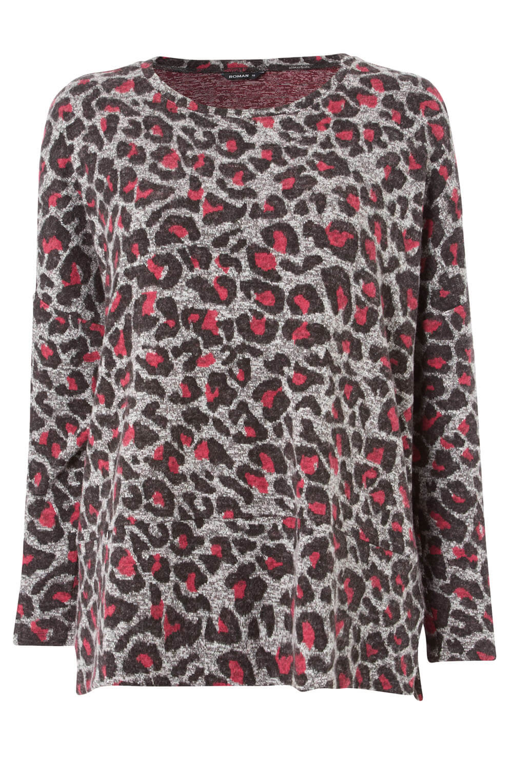 Leopard Animal Print Top in Grey - Roman Originals UK