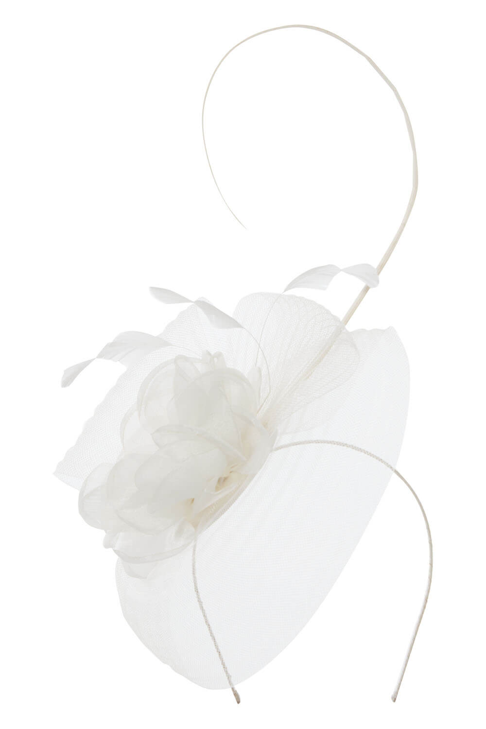 Large Quill and Flower Fascinator in Ivory - Roman Originals UK
