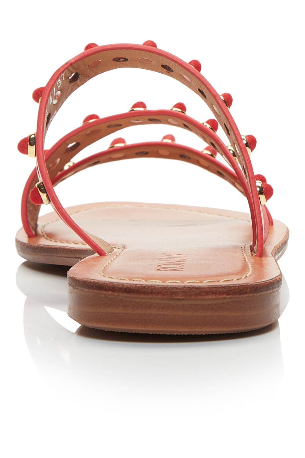 Cut Out & Stud Sandal in Red - Roman Originals UK