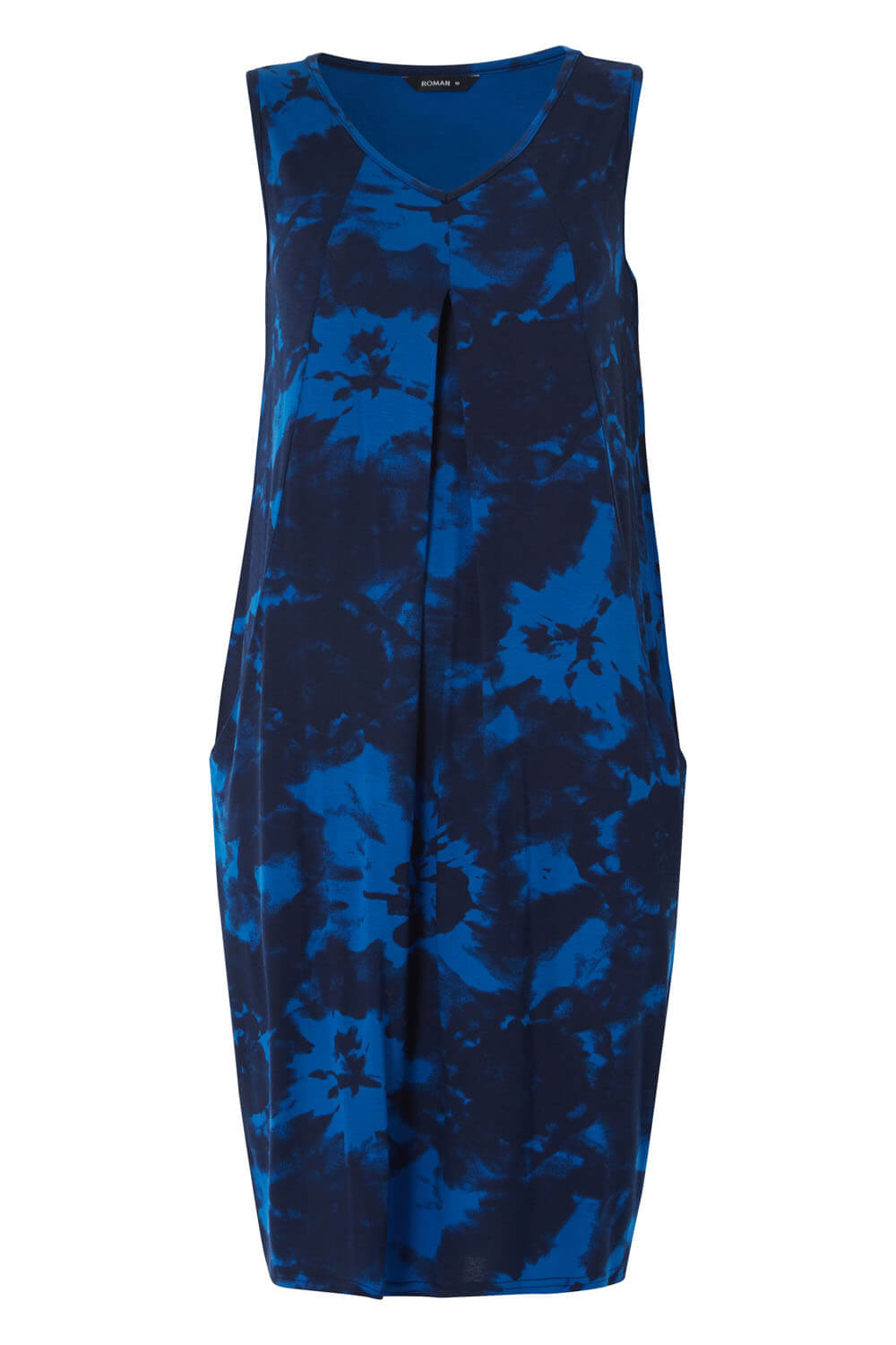 Tie Dye Slouch Pocket Dress in Blue - Roman Originals UK