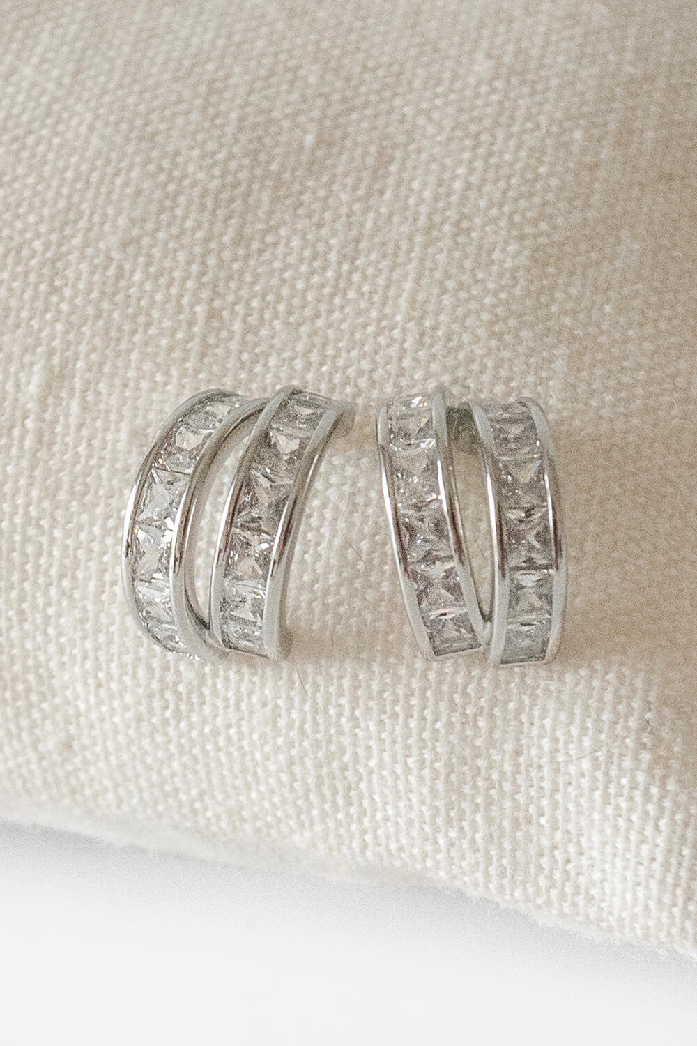 Silver Double Band Earring | Roman UK