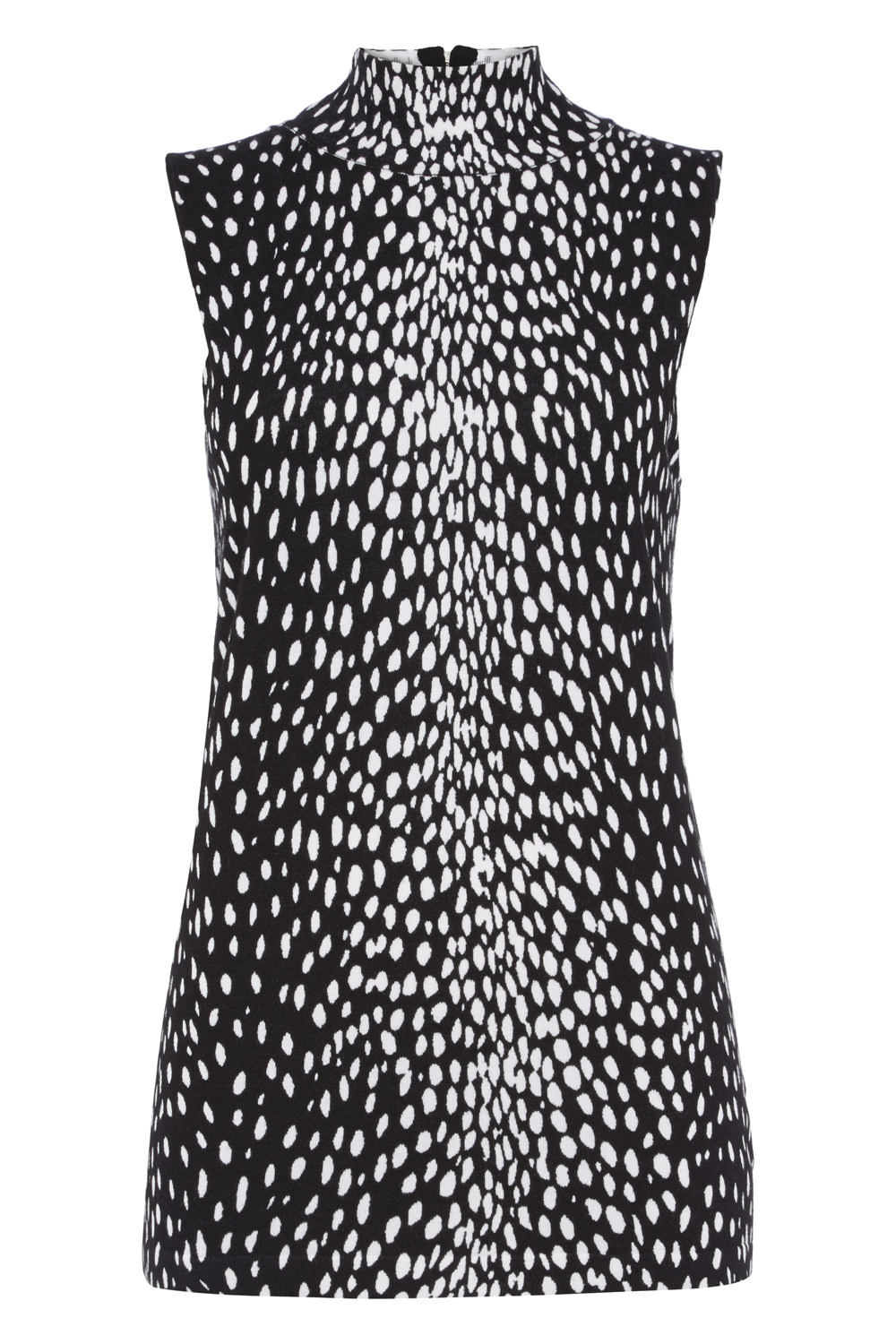 Spot Print Roll Neck Vest in Black - Roman Originals UK