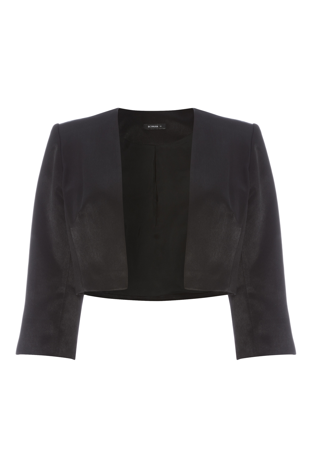 Cropped Tailored Jacket in Black - Roman Originals UK