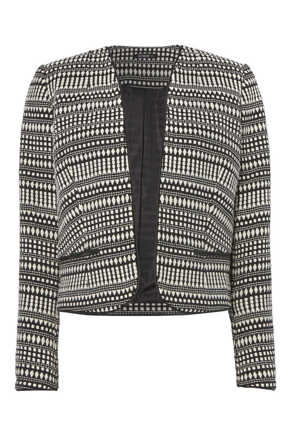 Textured Stripe Jacket in Black - Roman Originals UK