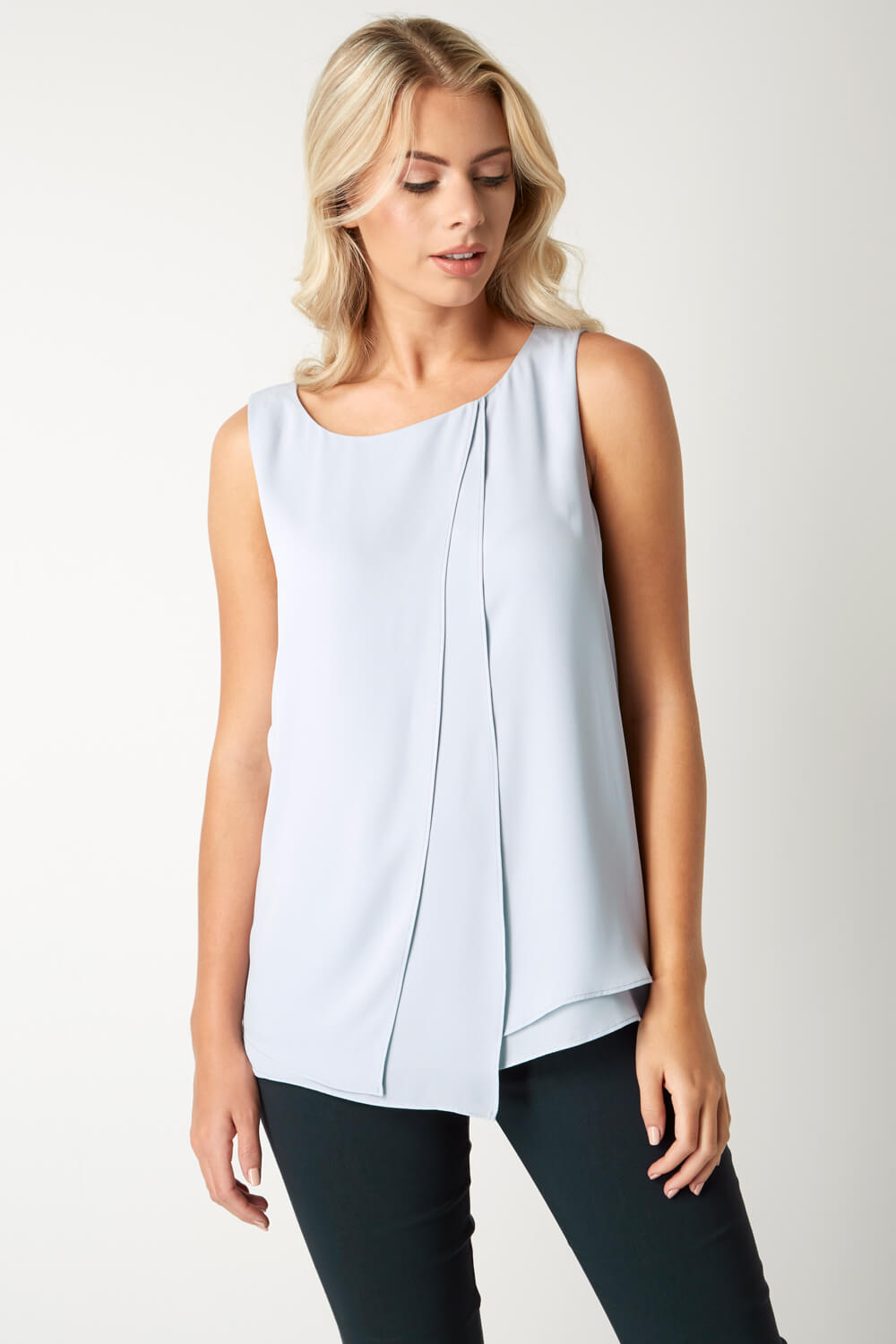 Double Layer Wrap Top in Silver - Roman Originals UK