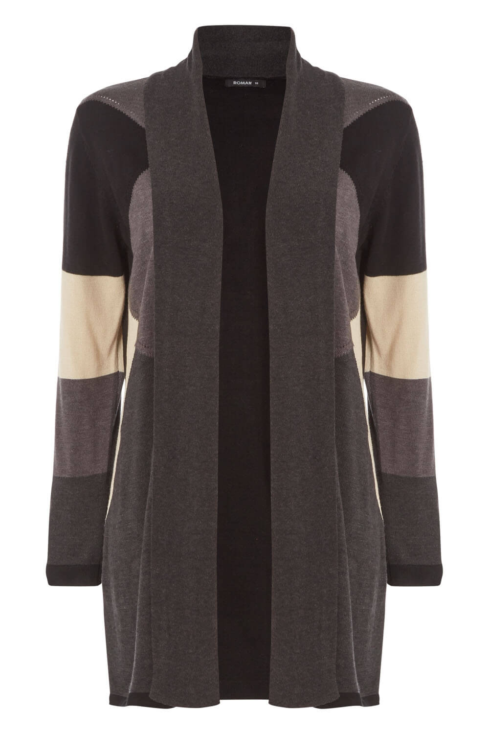 Colour Block Cardigan in Grey - Roman Originals UK