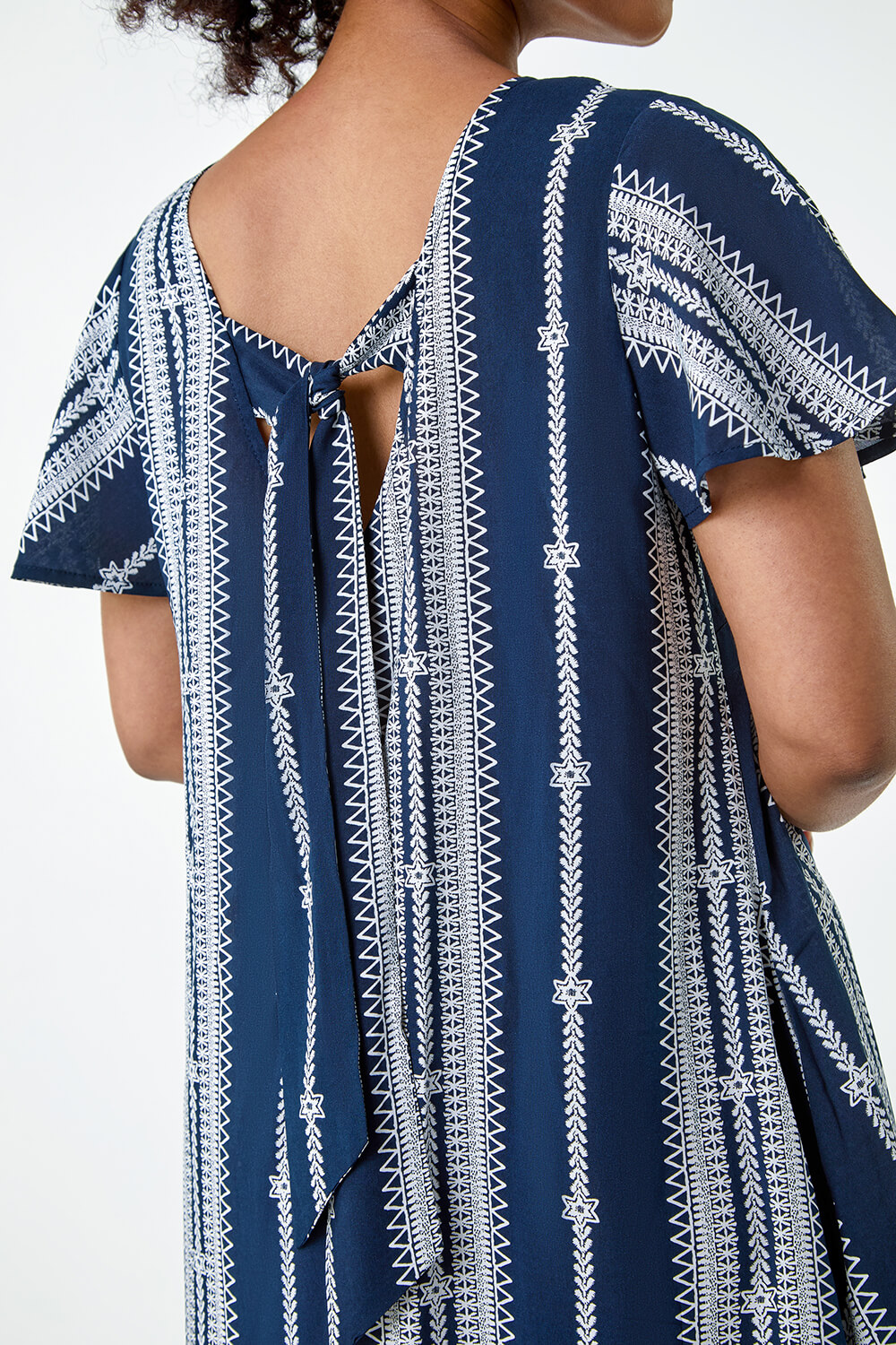 Navy Petite Stripe Print T-Shirt Dress | Roman UK