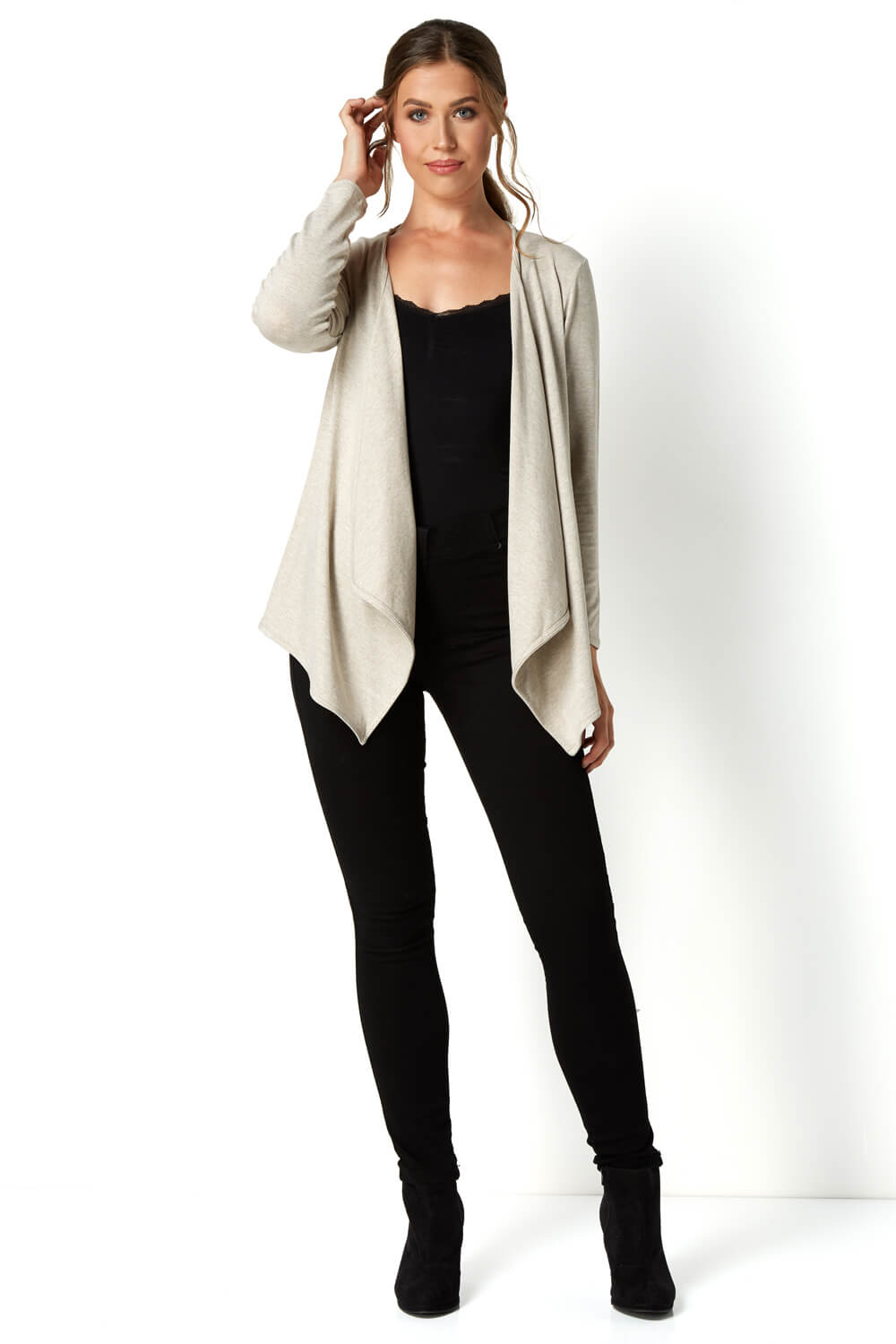 Waterfall Cardigan in Beige - Roman Originals UK