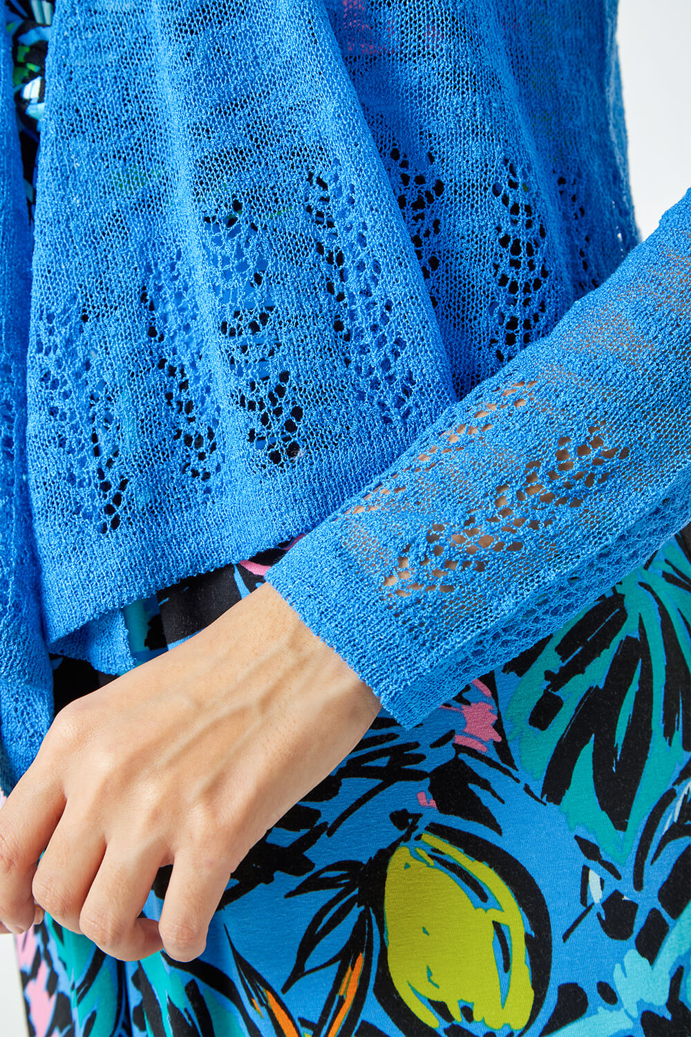 Lightweight Knitted Shrug in Blue - Roman Originals UK