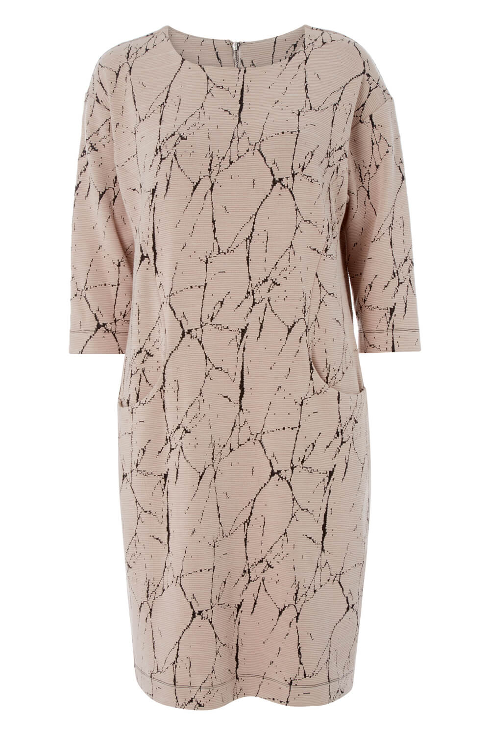 Jacquard Tunic Dress with Pockets in Light Pink - Roman Originals UK
