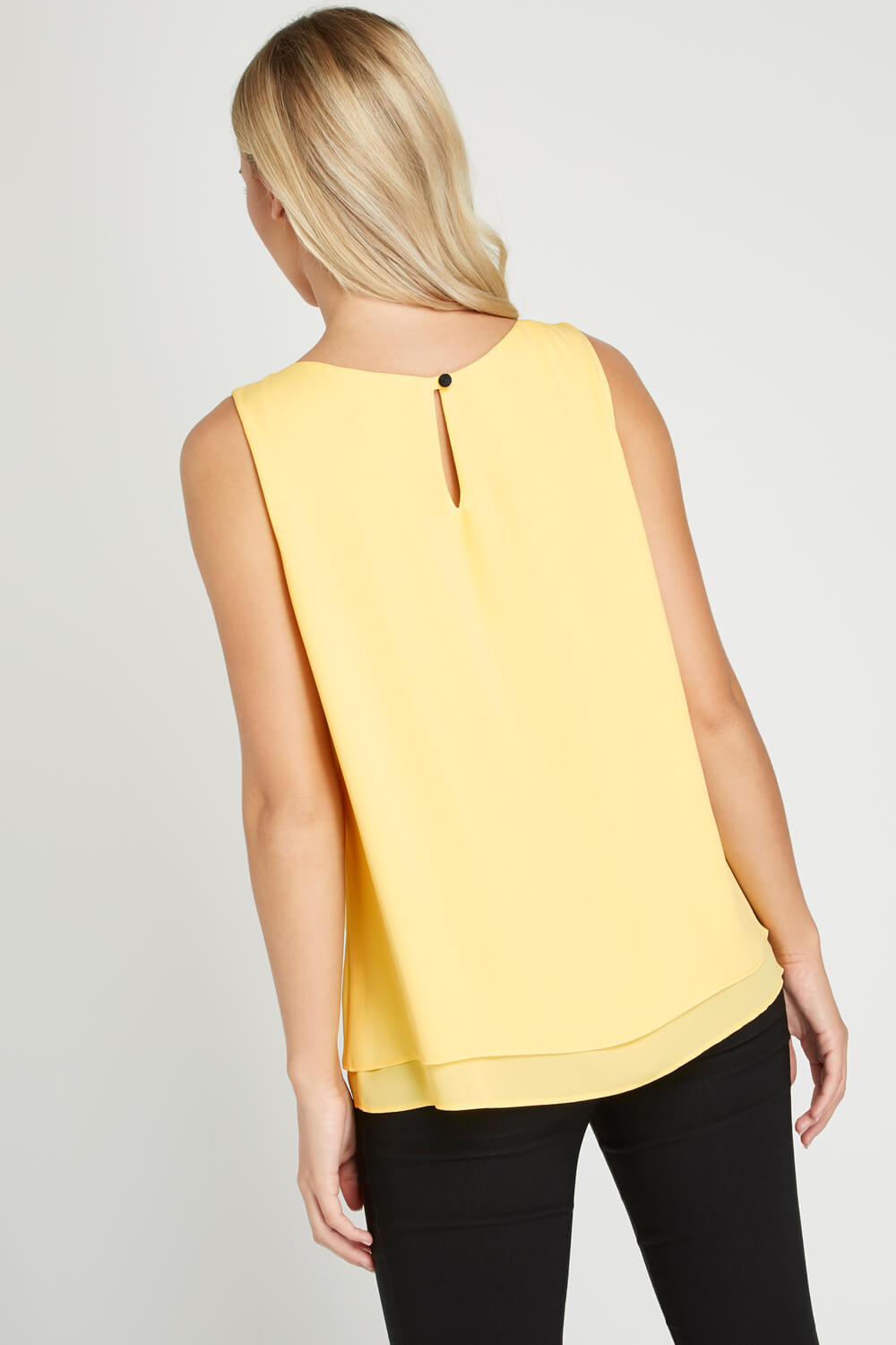 Double Layer Wrap Top in Yellow - Roman Originals UK