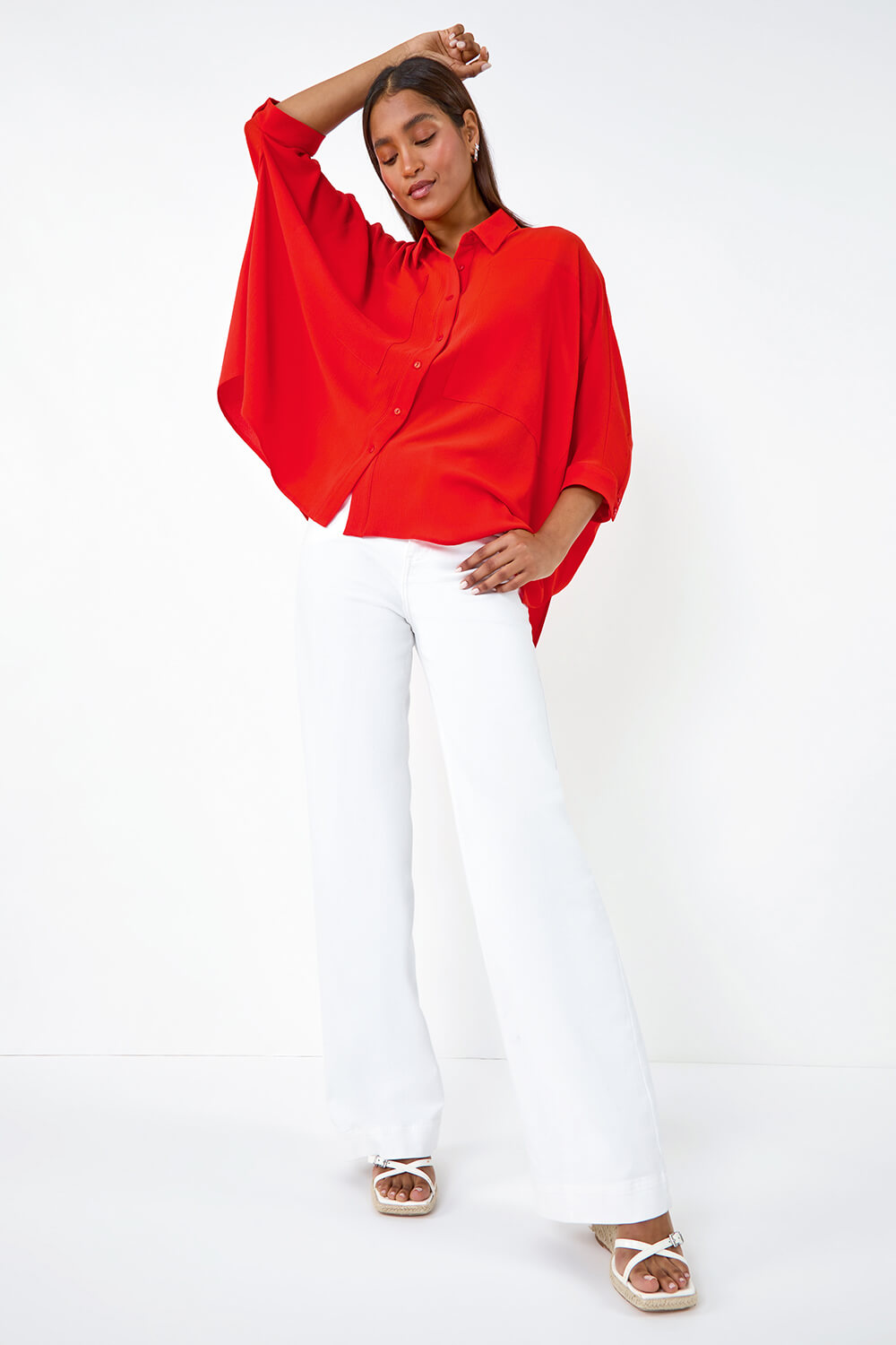 Orange Relaxed Smart Stretch Shirt | Roman UK