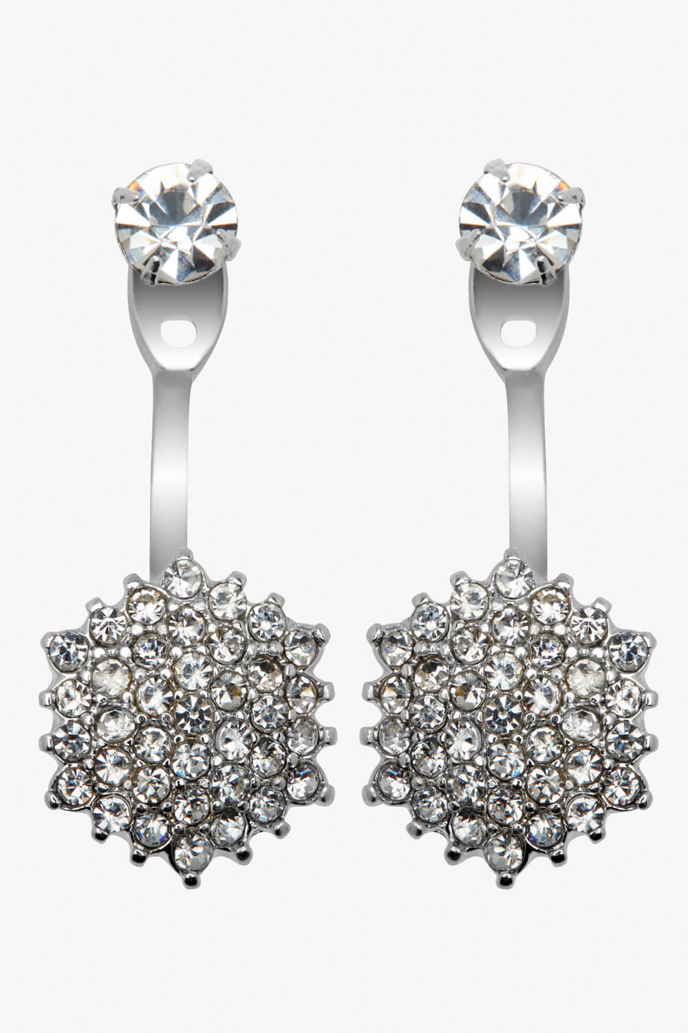 Diamante Front & Back Earrings in SILVER - Roman Originals UK