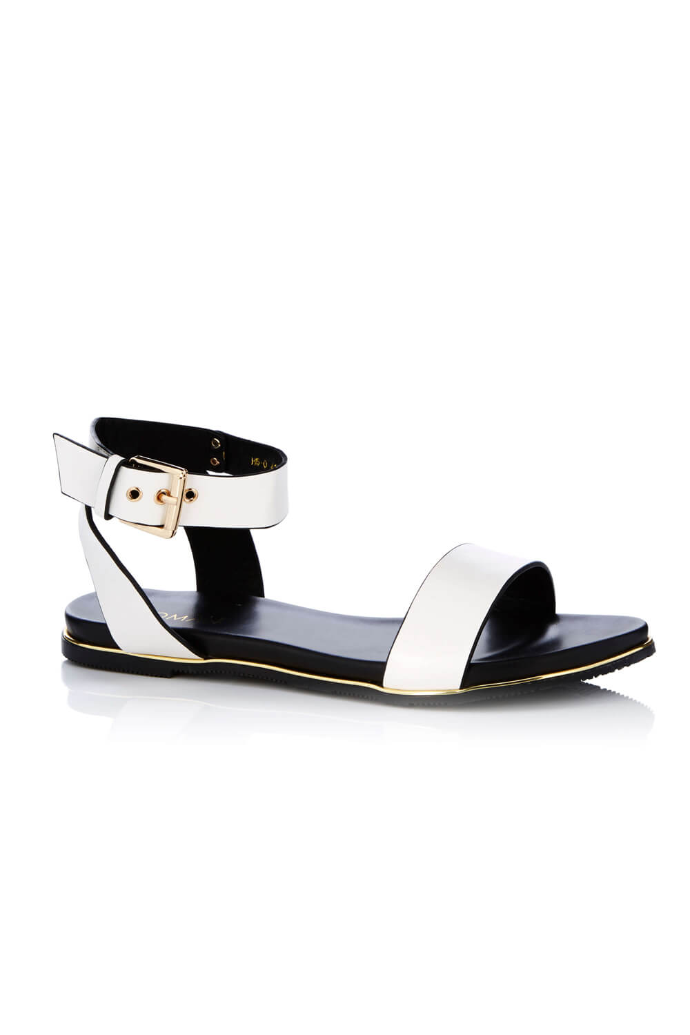 Buckle Detail Sandal in White - Roman Originals UK