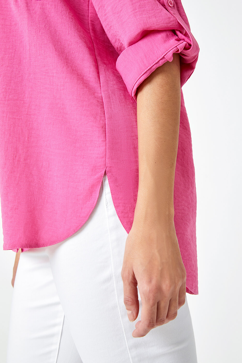 Relaxed Longline Shirt in Pink - Roman Originals UK