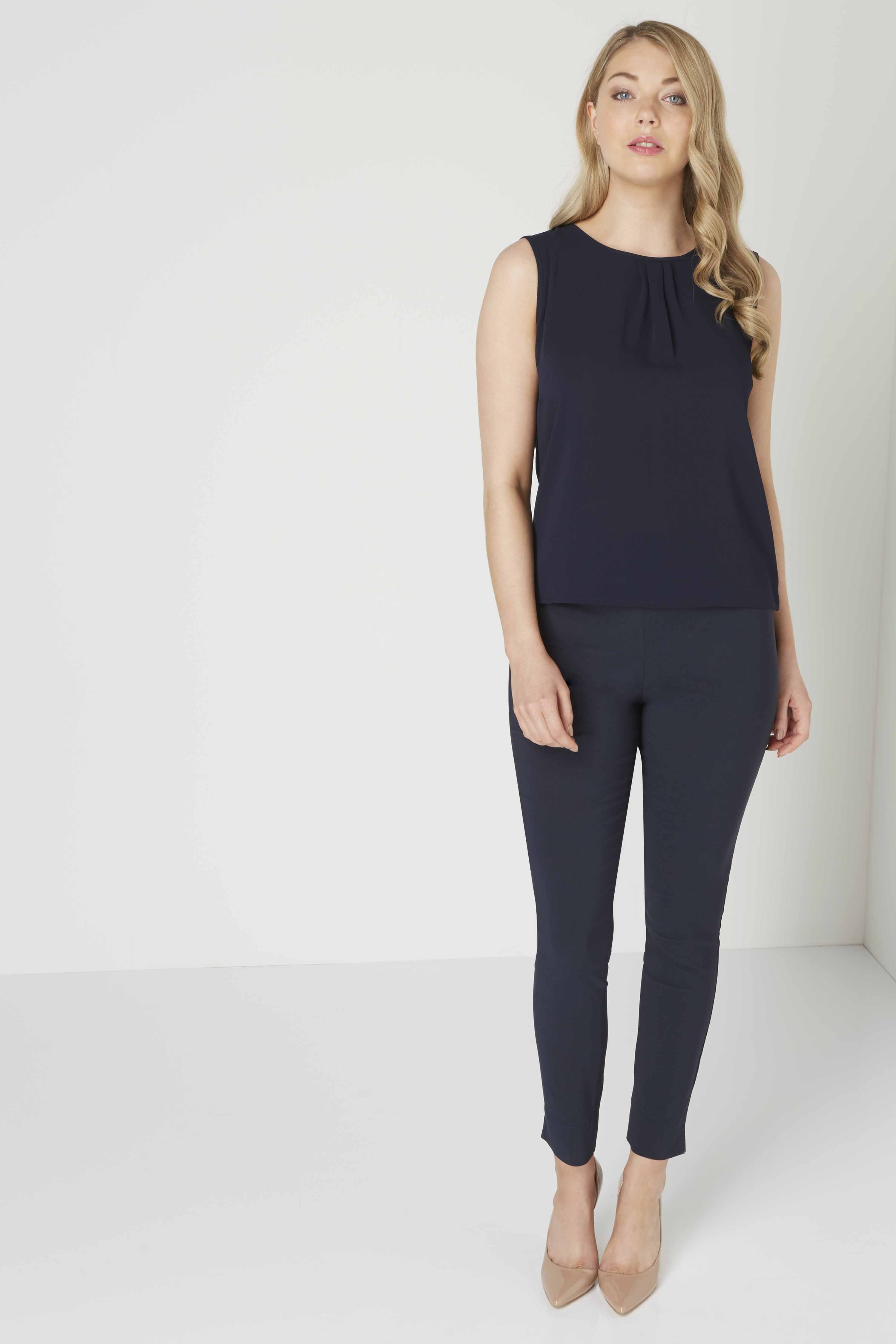 Lace Back Top in NAVY - Roman Originals UK