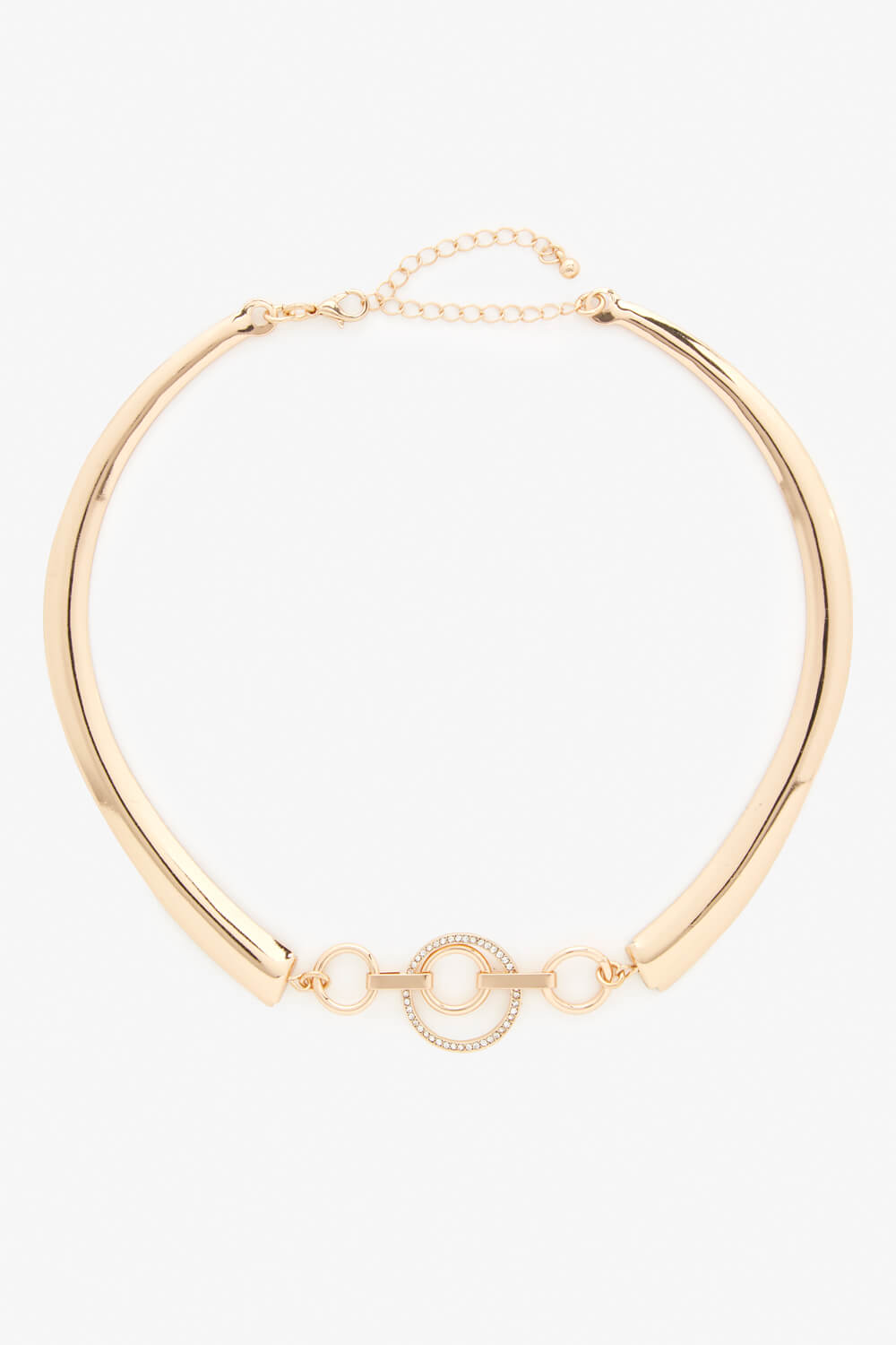 Diamante Circle Collar Necklace in Gold - Roman Originals UK
