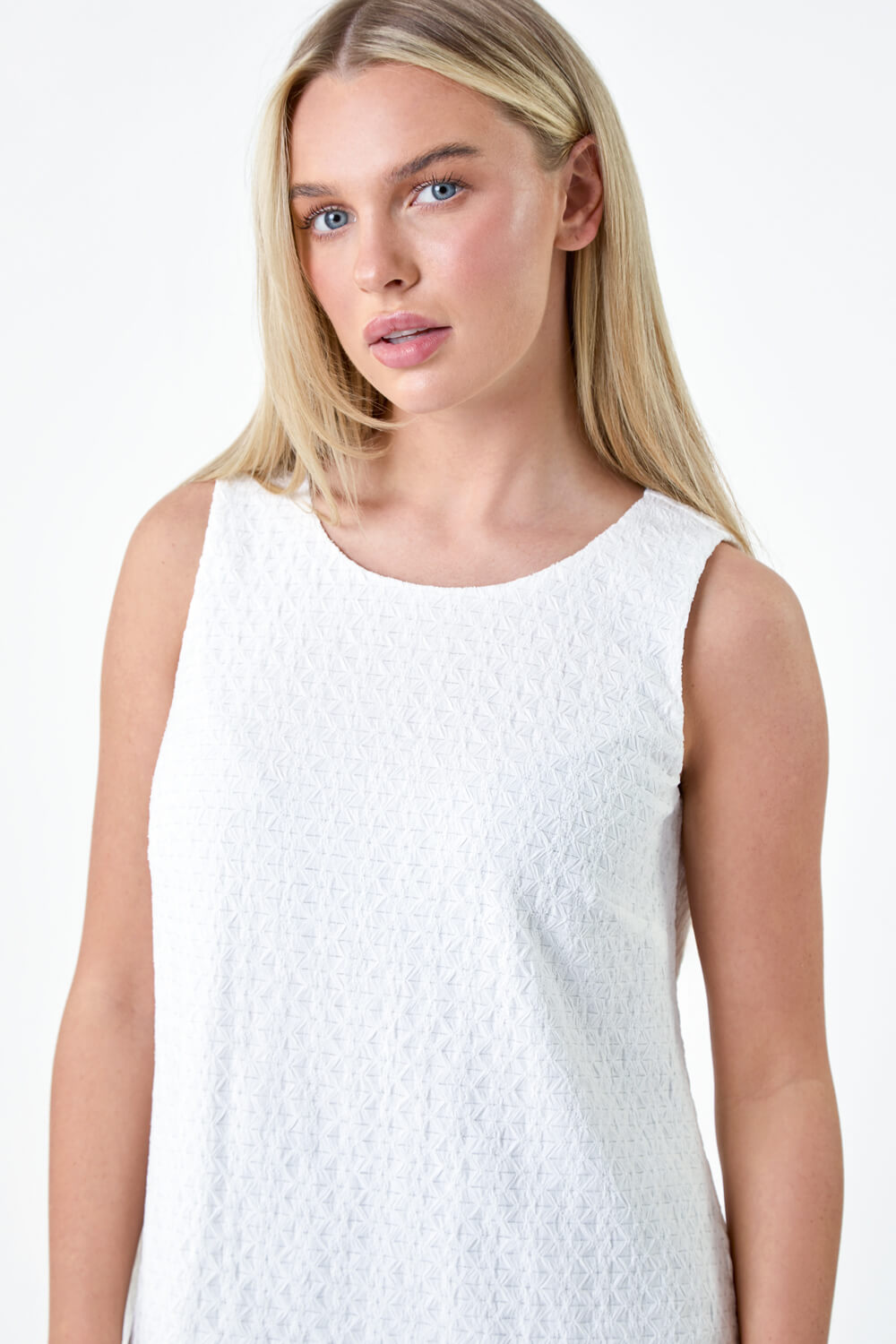 White Petite Double Layer Knit Stretch Top | Petite UK