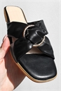 PU Cross-Over Strap Sliders in Black - Roman Originals UK